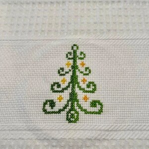 20 Tiny Cross Stitch Christmas Trees Set , Mini Star Cross Stitch ...