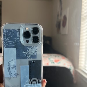 Pale Blue Butterfly Scraps Clear Phone Case Aesthetic Collage - Etsy