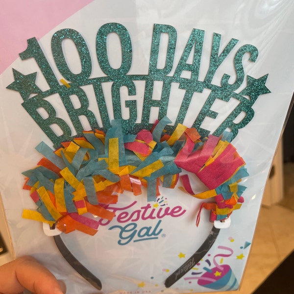 100 Days Brighter Teacher Headband, Party Crown, Teacher Prop ...
