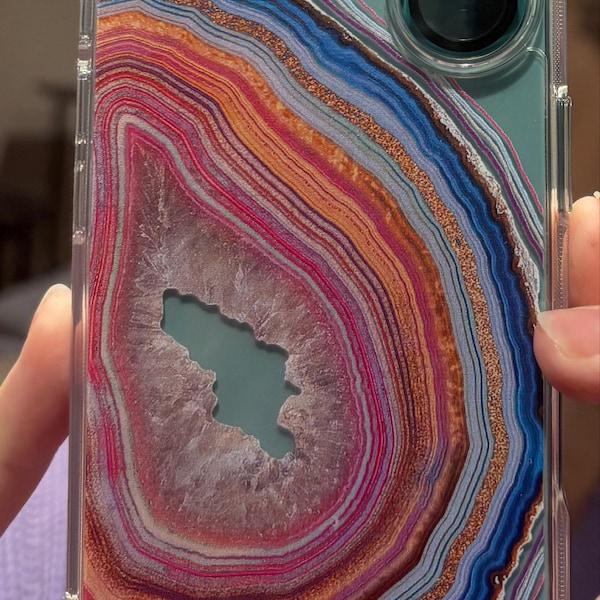 Geode Slice Print Clear Phone Cases for iPhone 17 Air 16e 15 14 13 Pro ...
