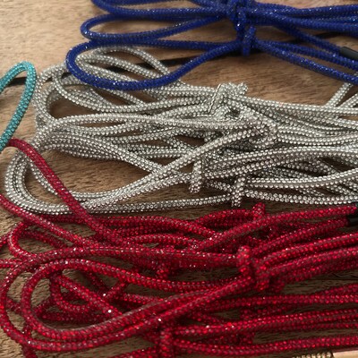 3MM Rhinestone String Crystal Tube Trim DIY Crystal Shoe Lace ...