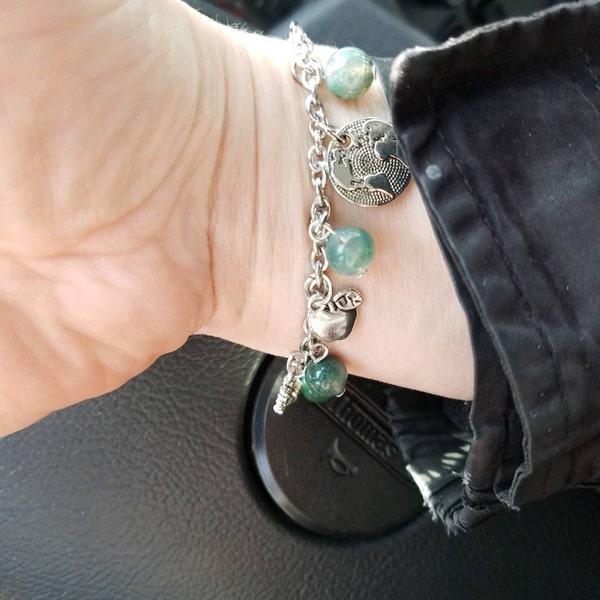 Gaia Charm Bracelet, Greek Goddess, Greek Mythology Jewelry, Mother ...