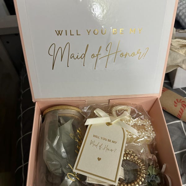 Personalized Bridesmaid Proposal Box: Hair Accessories Gift Set - Etsy