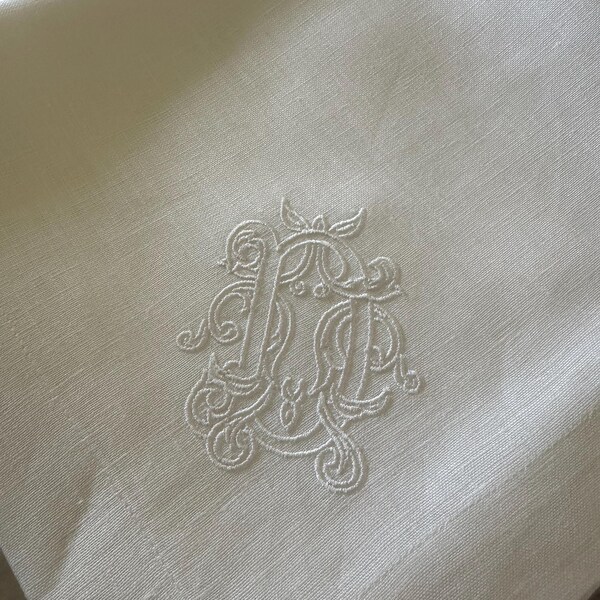 Double Lettered Monogrammed Linen Napkins, Monogrammed Linen Napkins ...