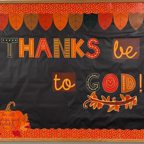 Christian Bulletin Board: Thanks Be to God - Etsy