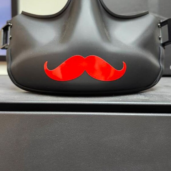 Moustache Reflective Decal, Mustache Helmet Sticker, Moustache ...