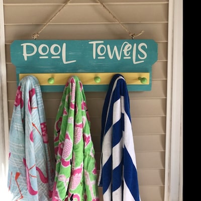 Beach Decor Beach Towel Rack, Beach Towel Hooks, Beach Towel Holder ...