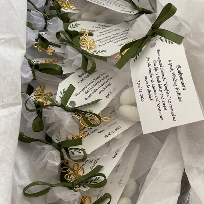 25 Greek Boubounieres koufeta Wedding Favors candy Coated Almonds Greek ...