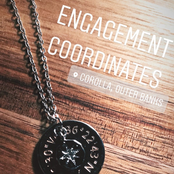 Compass Necklace for Women Coordinate Engraved Necklace Daughter ...