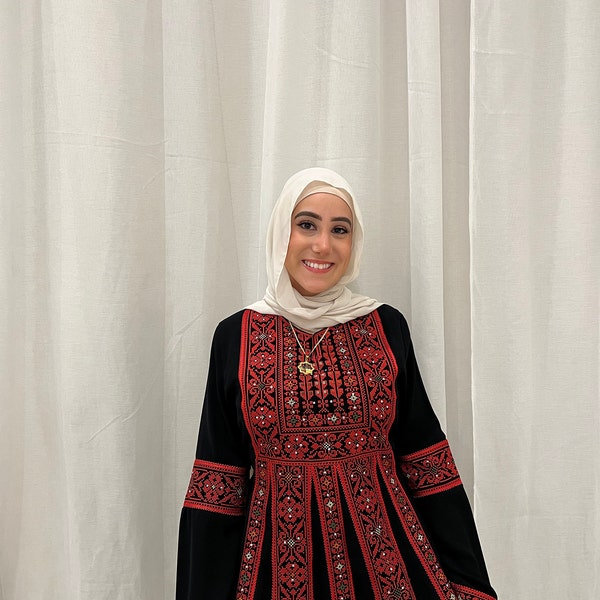 Palestinian Thobe Thob Embroidery Tatreez Red Sanabel - Etsy