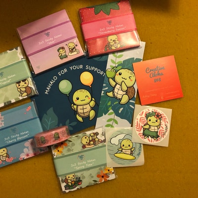 Holiday Sticky Notes Kawaii Sticky Notes Turtle Notepad - Etsy