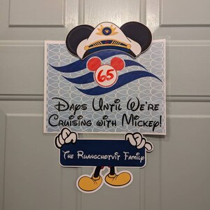 Captain Mickey Holding Family Name Banner Cruise Door Magnets - Etsy