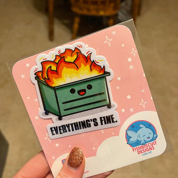 Cute Dumpster Fire Sticker - Etsy