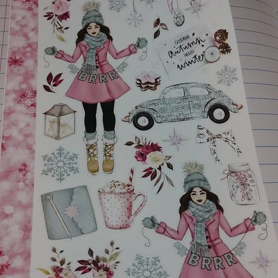 BRRR Planner Stickers a La Carte or Kit , Fashion Girl Sticker Winter ...