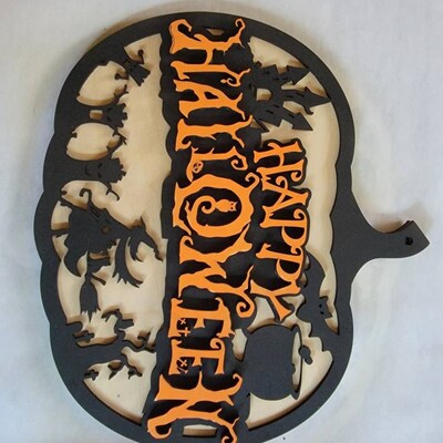 Happy Halloween Sign Svg for Laser Cutting Halloween Sign SVG Laser Cut ...
