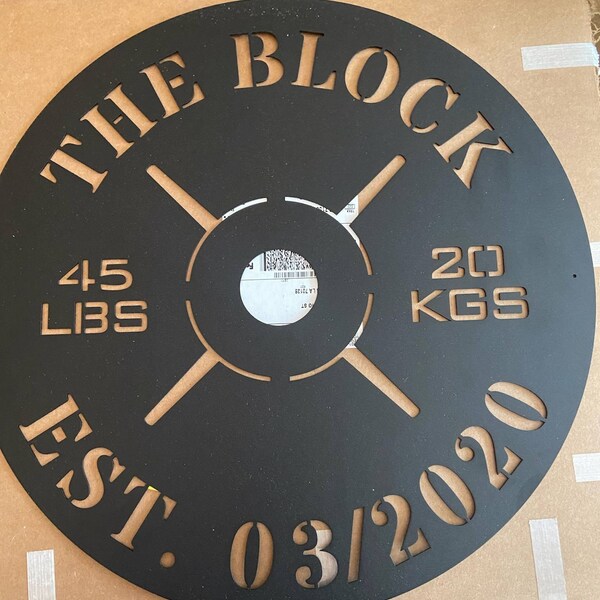 Gym Weight Plate Monogram, Personalized Home Gym Sign, Custom Metal ...