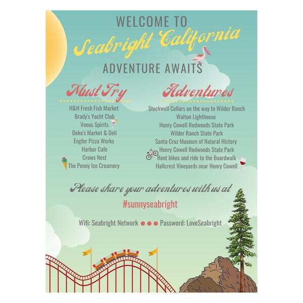 Airbnb Welcome Poster, VRBO Poster, Airbnb Host, Vacation Rental Sign ...