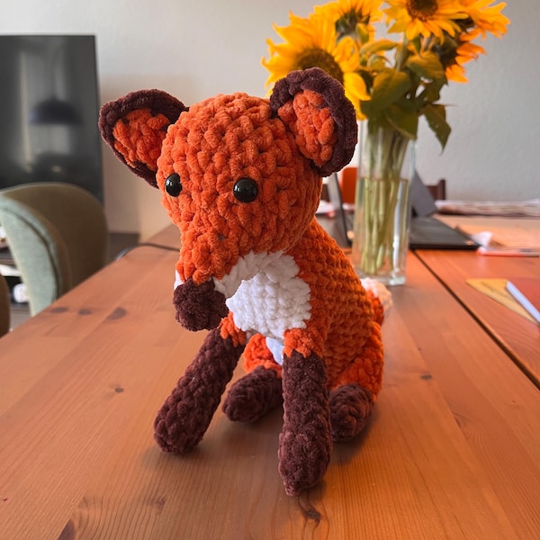 Crochet Pattern for Flamsie, Realistic Crochet Fox Amigurumi - Instant ...