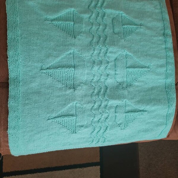 Easy Cable and Moss Blanket Knitting Pattern PDF Download ENGLISH ...