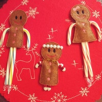 Cute Gingerbread Candy Cane Holders Your Choice of Color in Boy or Girl ...