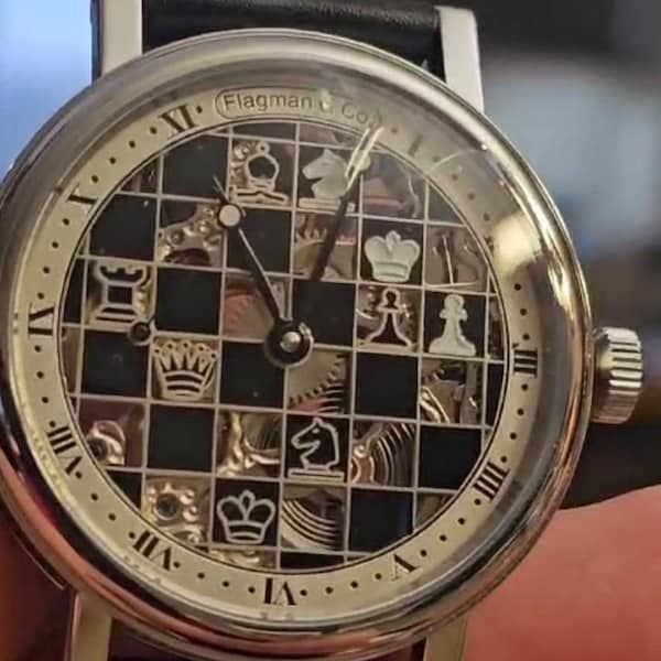 Chess Watch Skeleton Watch Handmade Watch Marriage Watch Steampunk ...