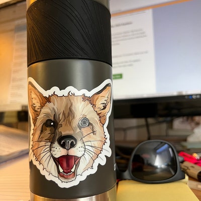 Button Eyed Fig the Fox Weather Proof Sticker - Etsy