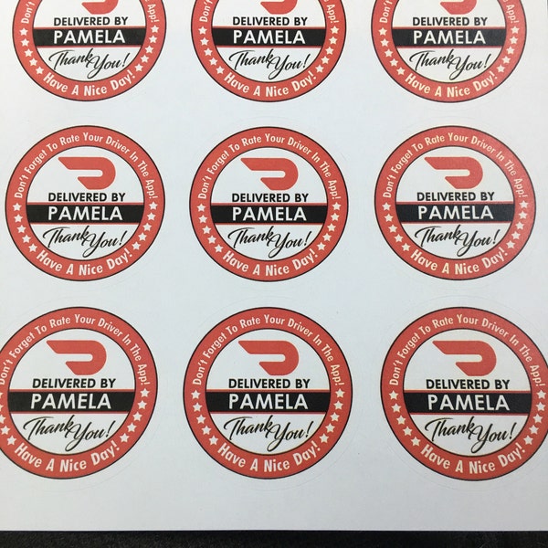 Personalized! Doordash Themed Delivery 4"x2" [ Sealed for Delivery ...
