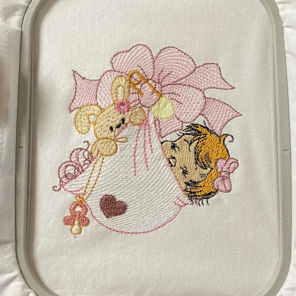 Baby Girl Embroidery Design, Newborn Embroidery Design Machine, Cute ...