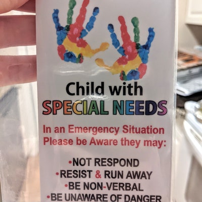 Special Needs Child Sticker Car Truck Window Vehicle Emergency Safety ...