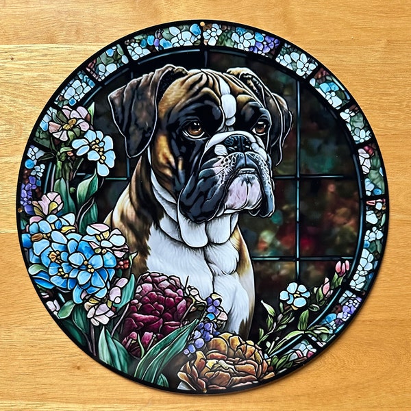 Boxer Dog Sign, Metal Dog Plaque, Wreath Sign, Front Door Wreath - Etsy