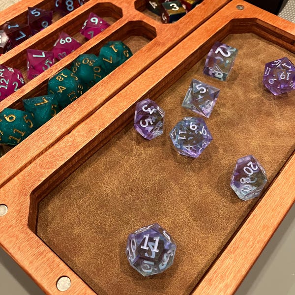 Wooden DND Dice Box and Tray Set for Dungeons & Dragons, Custom ...