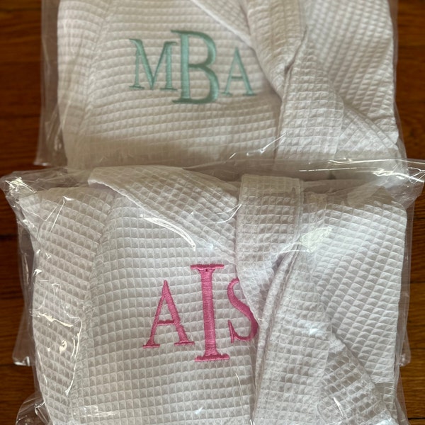 Women's Monogrammed Waffle Robe, 14 Colors to Choose From, Personalized ...