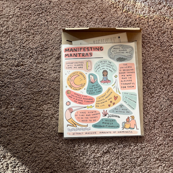 Manifesting Mantras Art Print - Manifest Art Artwork Wall Decor Zen Den ...