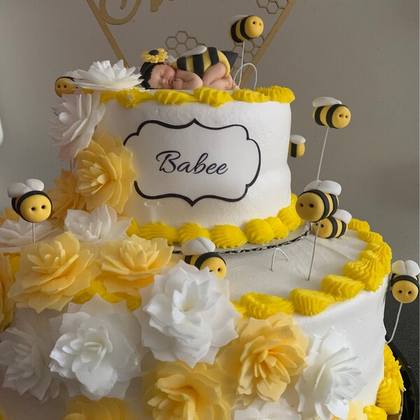 Honey Bee Cake Topper Custom Options Available - Etsy