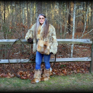 Light Brown Knee Goat Fur Women Furry Winter Boots Yeti Boots - Etsy