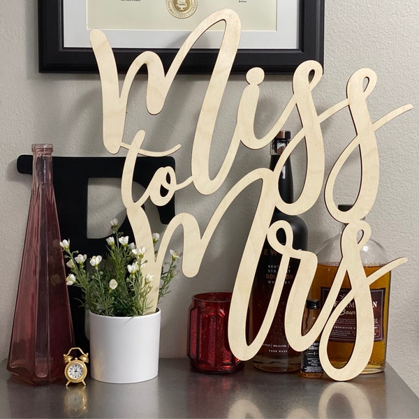 Miss to Mrs Sign - Unfinished Wood - 180166 - Etsy