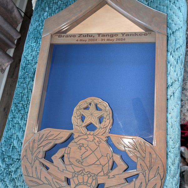 Handcrafted Air Force Skill Level Badge Shadow Box-air Force Shadowbox ...