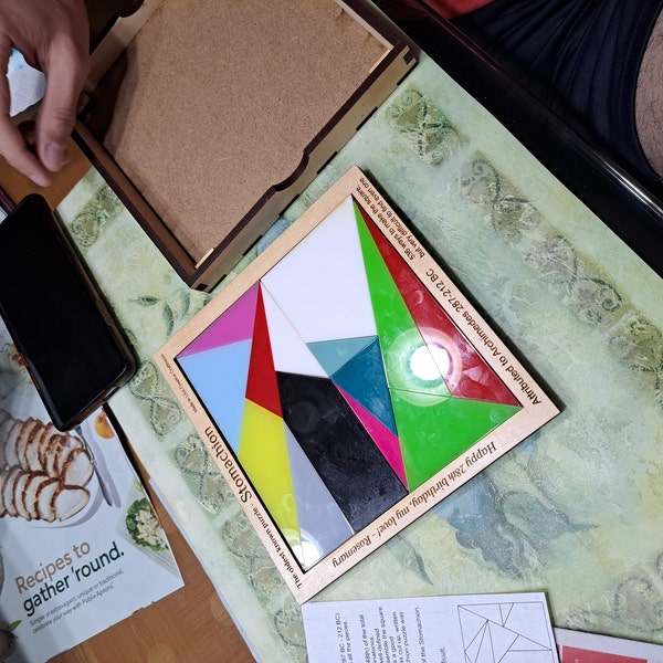 Stomachion Puzzle, Archimedes Puzzle, Wood Brain Teaser, Ostomachion ...