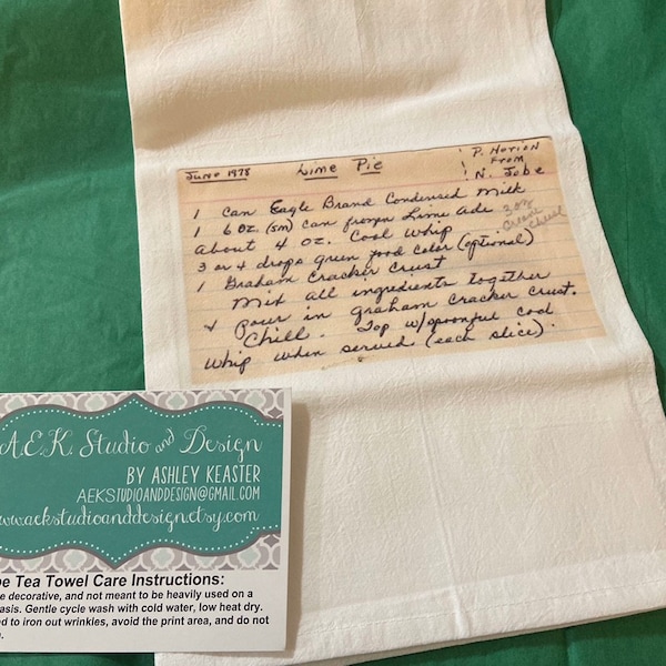 Custom Recipe Tea Towel, Personalized Recipe Tea Towel, Personalized ...