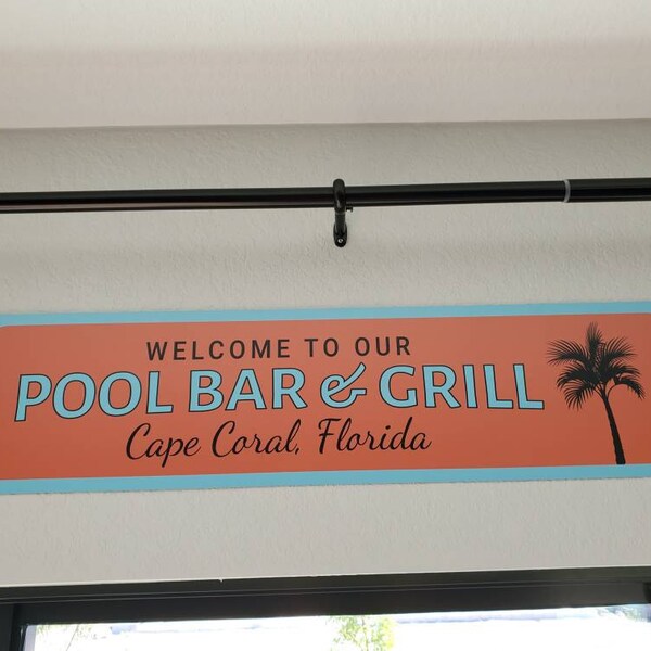 Beach Bar & Grill, Key West Florida, Palm Tree Sign, Beach Ocean Sign ...