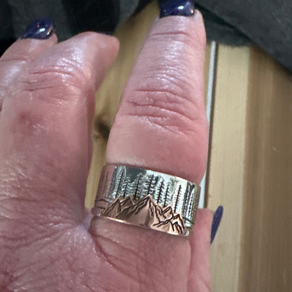 Mountain Range Ring, Sterling Ring, Stacking Ring, Mountain Ring ...