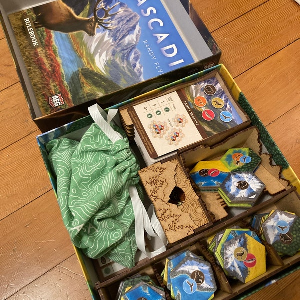 Cascadia Organizer + Tokens Bundle, Insert for Cascadia Board Game ...
