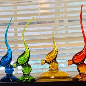 Vintage Imperial Glass Cathay Egret Bird #5017 Crystal Satin Virginia B ...