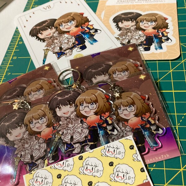 CUSTOM Keychain Standy Chibi Anime Character Commission Couple Fanart ...