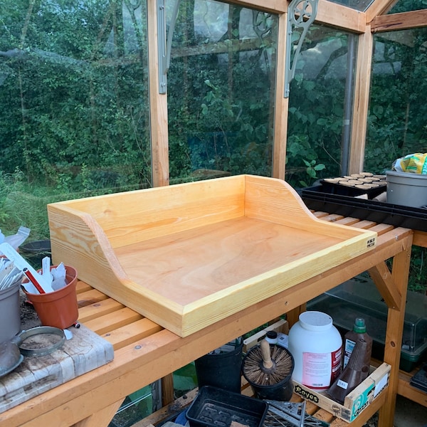 Large Wooden Potting Tray - Etsy UK