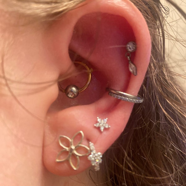 Cartilage Hoop,cartilage Piercing,14k Solid Gold Hoops,helix Hoop,helix ...