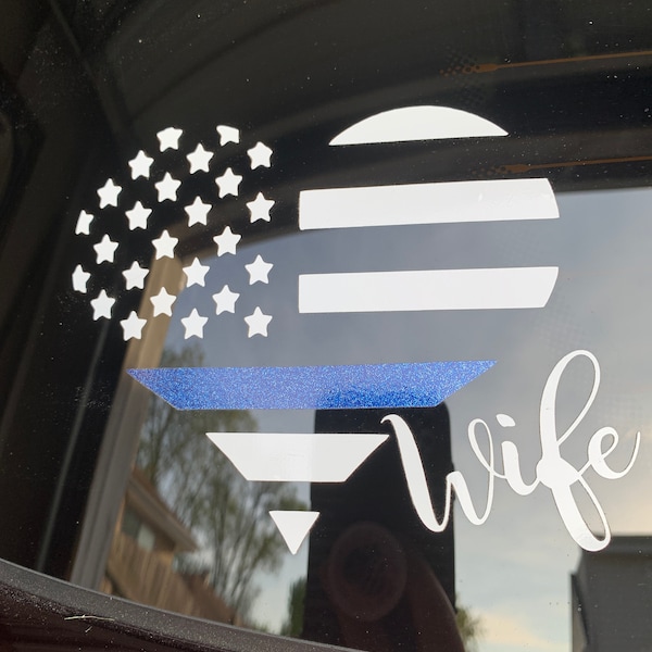 Thin Blue Line Flag Decal, Police Flag, Police Wife, Blue Lives Matter ...