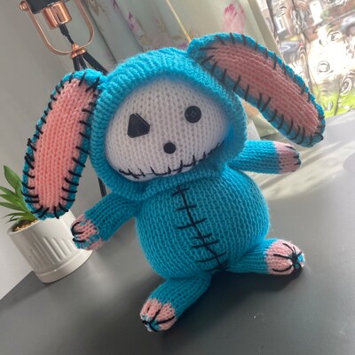 Goth Bunny: Circular KNITTING MACHINE PATTERN for Crocheted Knitted ...