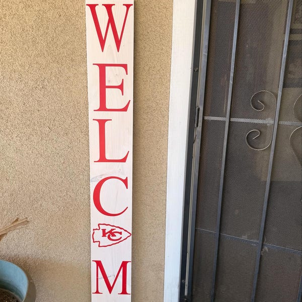 Kansas City Chiefs Welcome Sign | Chiefs Sign | Football Sign | KC ...