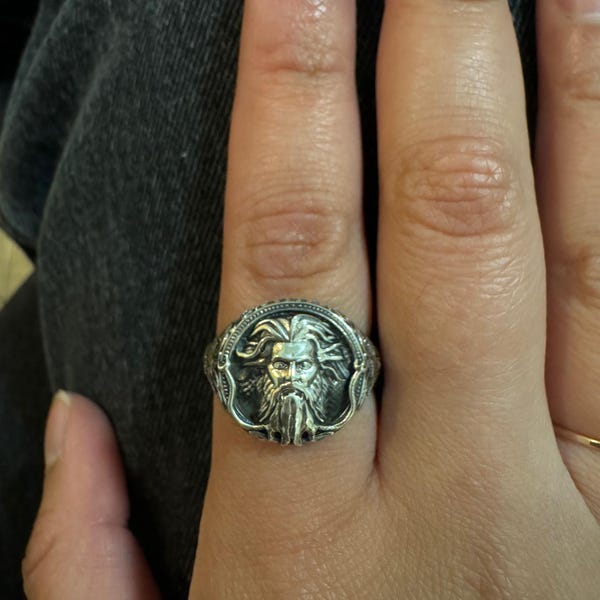Poseidon Ring 925 Sterling Silver Greek God of the Sea Detailed Design ...